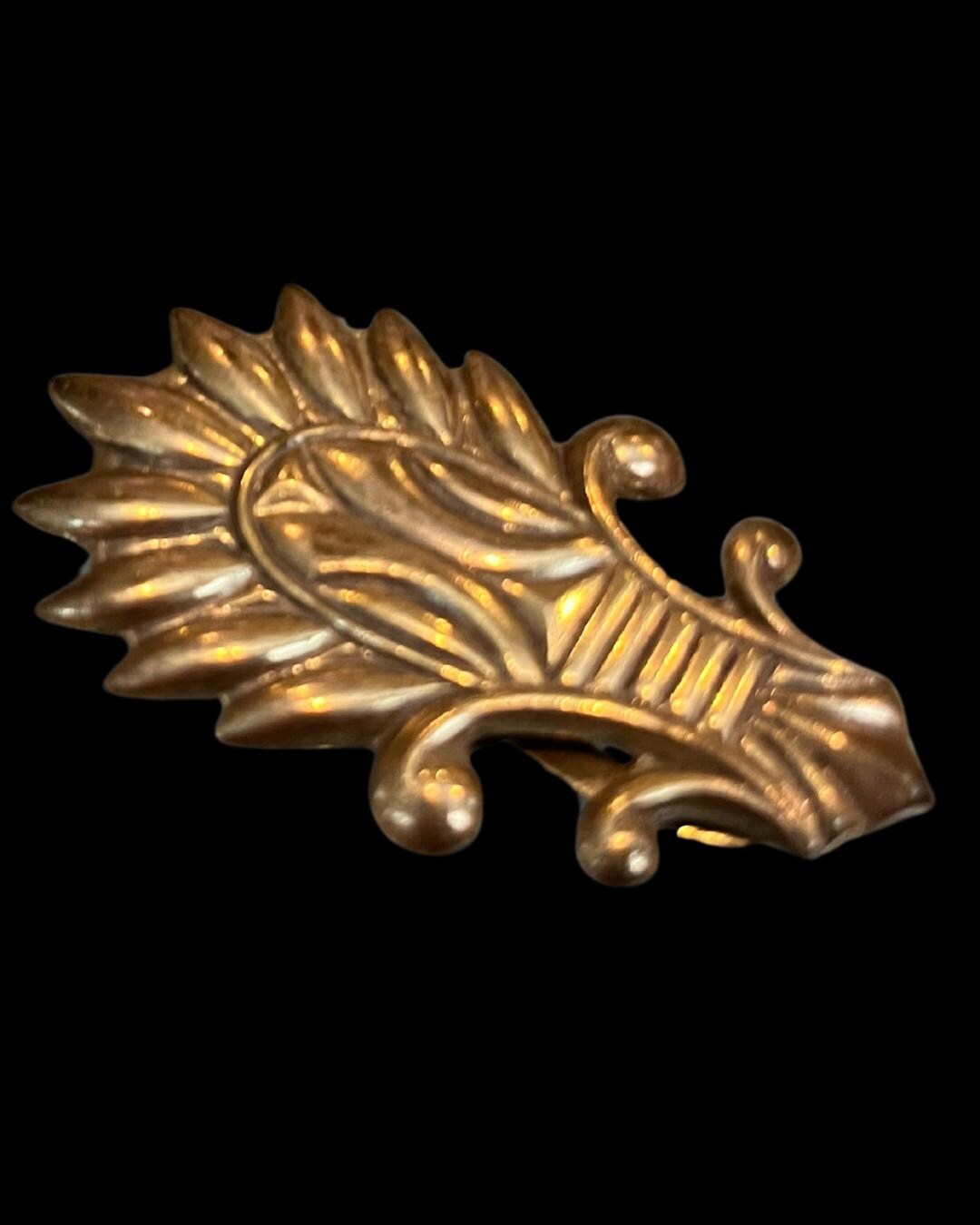 Vintage Art Deco Gold Dress Clip – 1930s Geometric Statement Clip, Antique Costume Jewelry ...