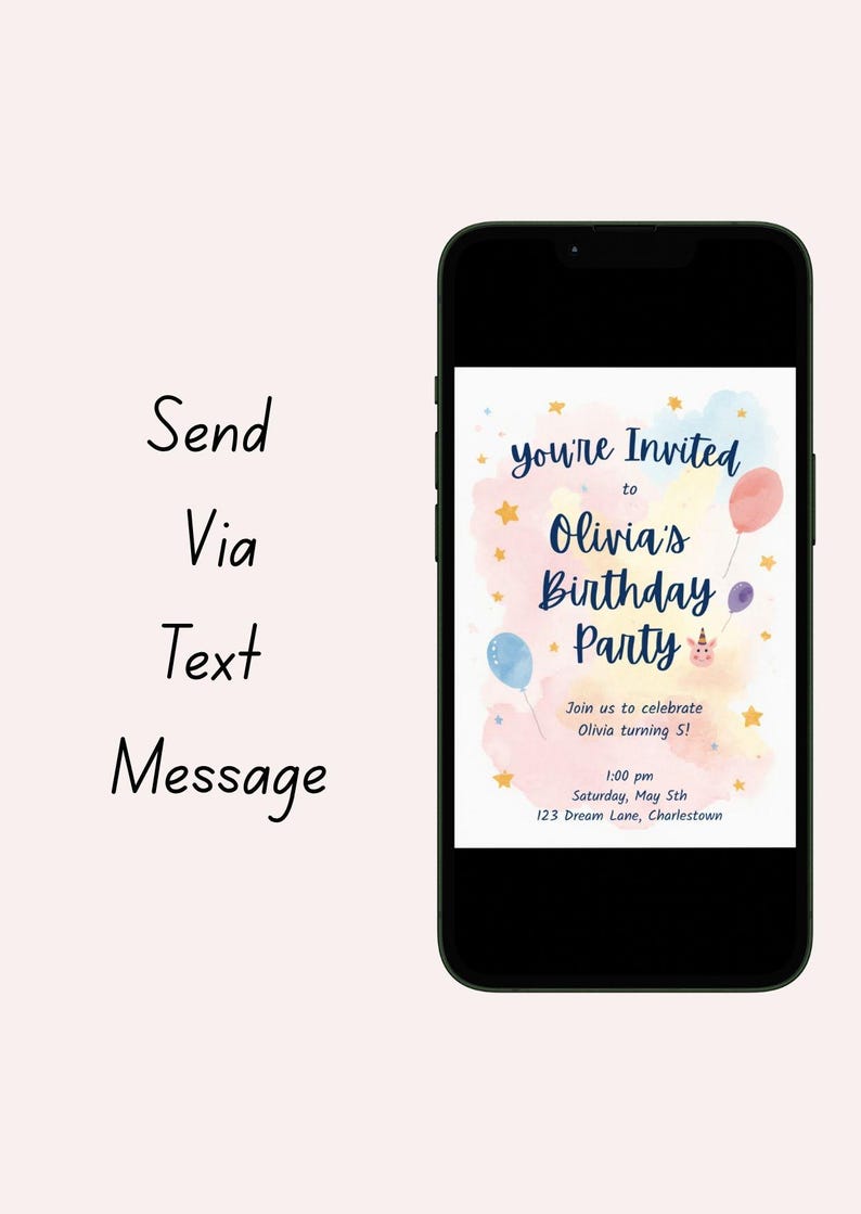 Kids Birthday Invitation Template | Editable Party Invite (digital ...