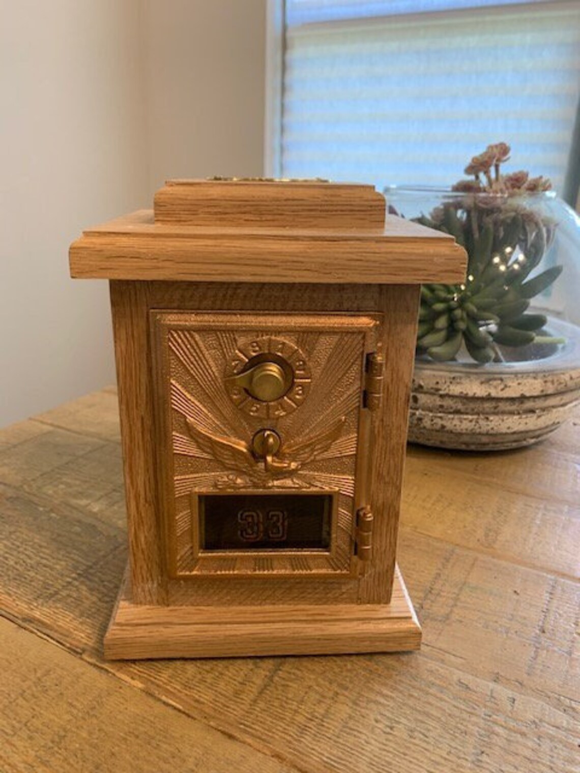 Post Office Box Bank piggy Bank, Premium Design and Quartersawn White ...