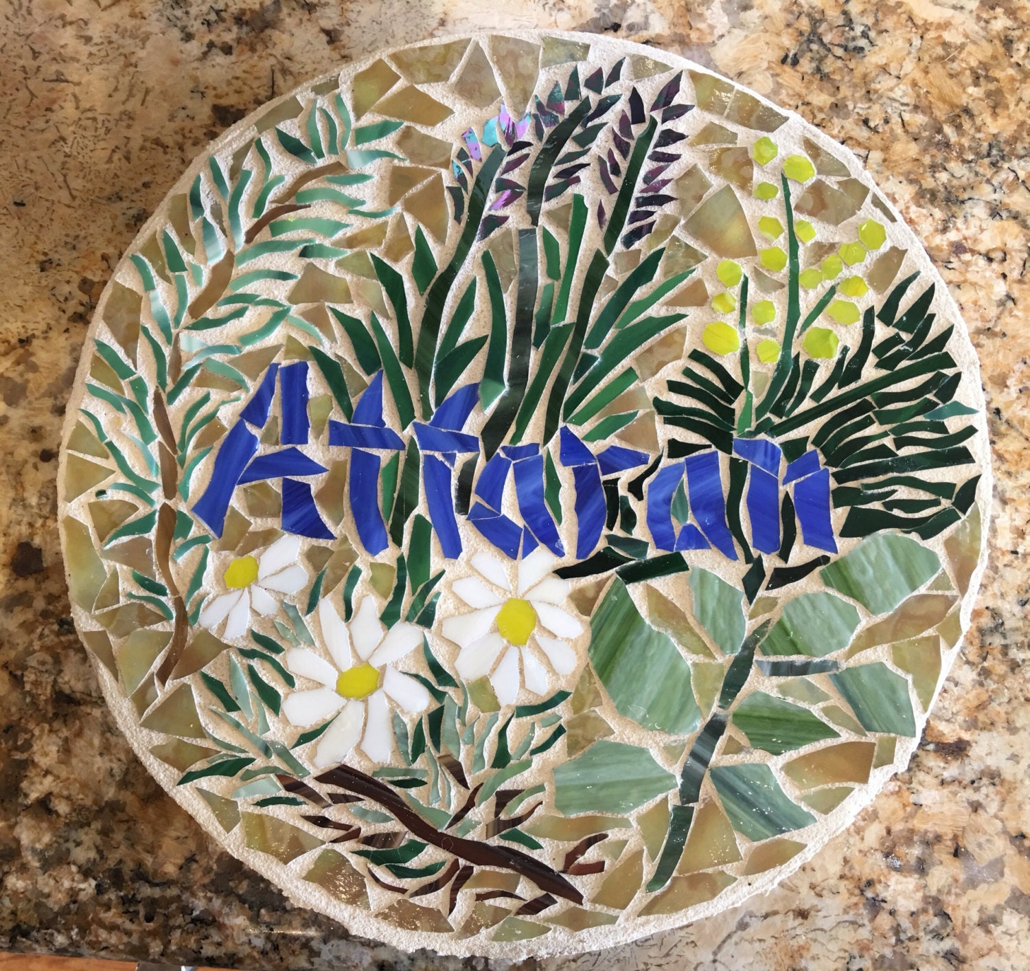 Custom Order Name Mosaic Stepping Stone - Etsy