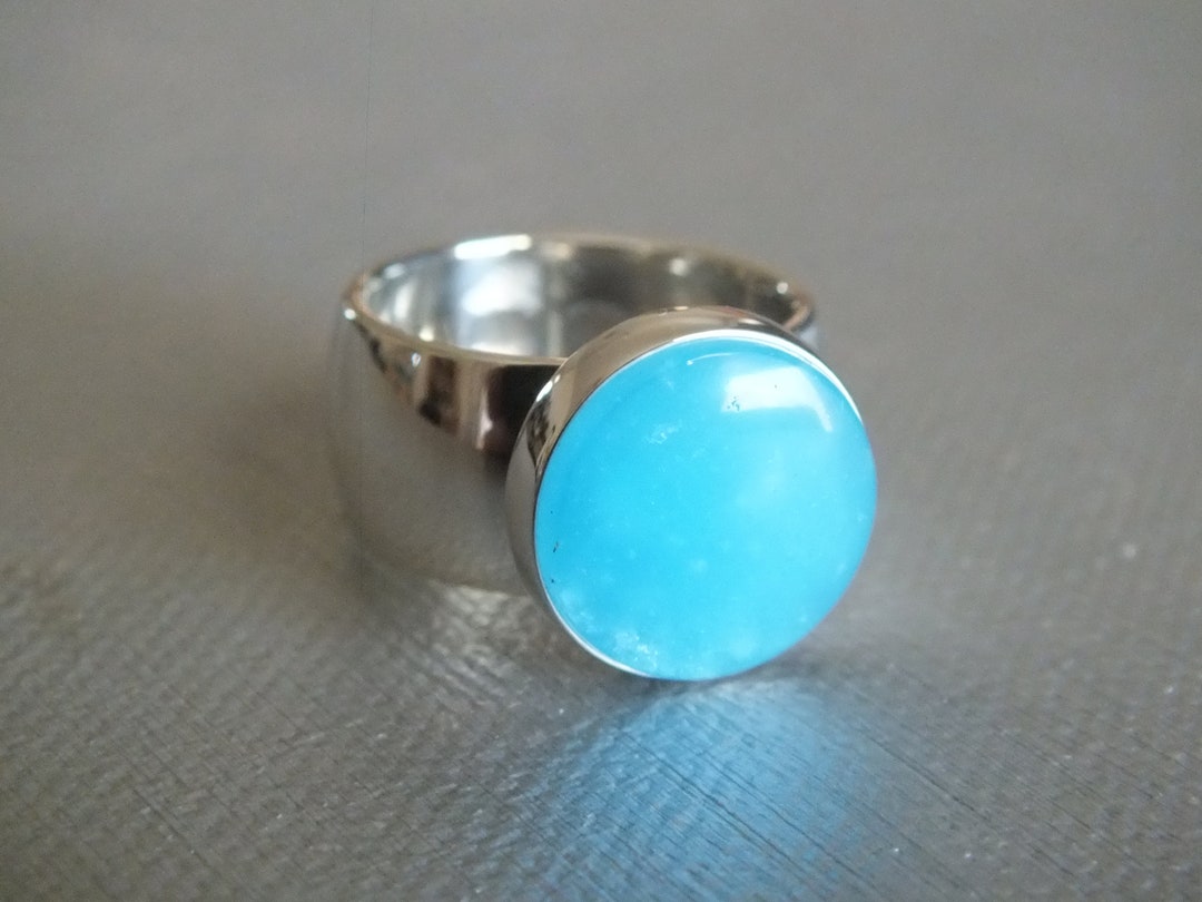 Baby Blues Hemimorphite Sterling Ring Size 7.25 Wide James Blanchard - Etsy