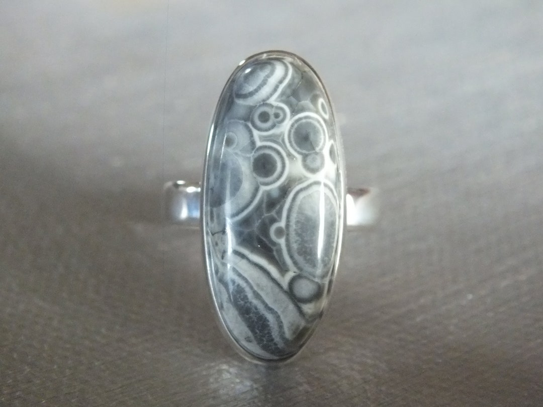 Super Cool Galaxy Rhyolite Orbicular Sterling Silver Ring Metalsmith ...