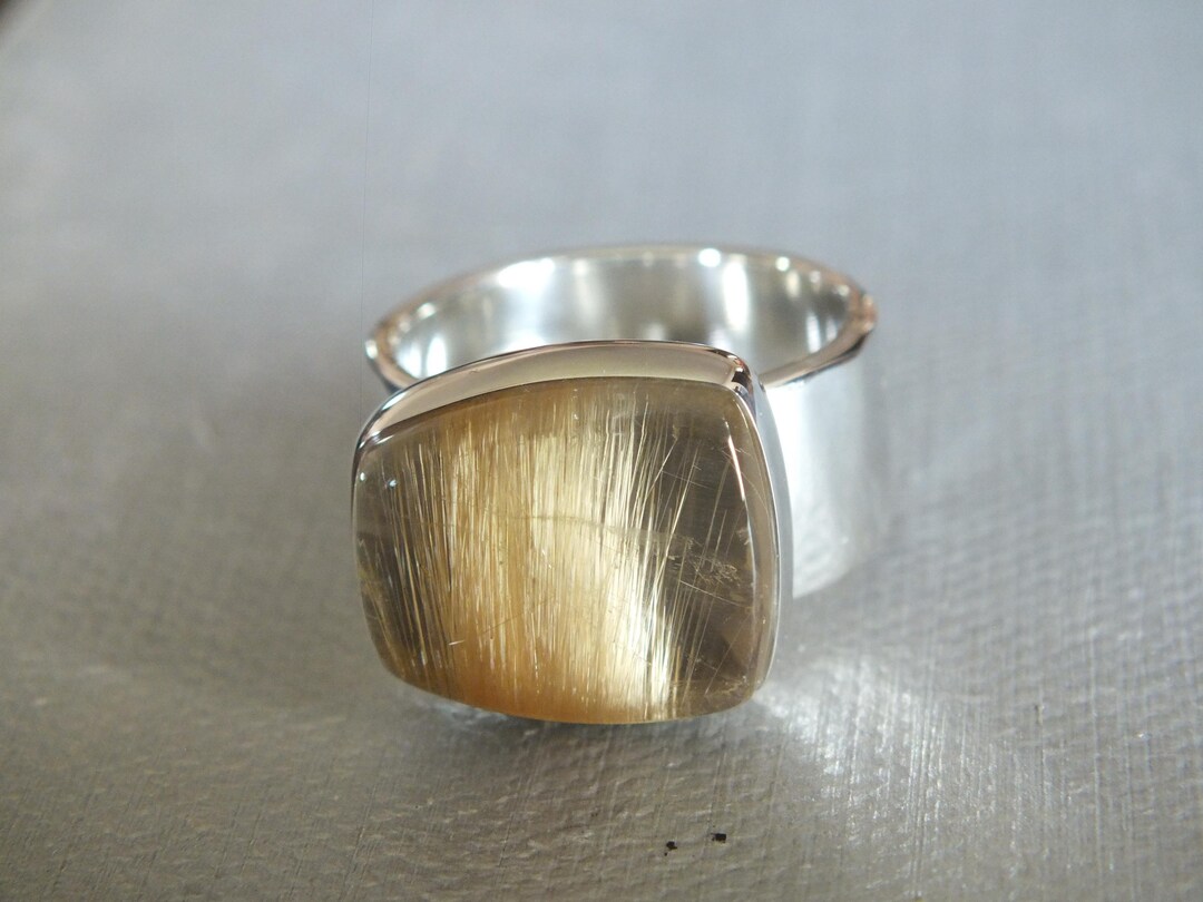 Spectacular Glowing Gold Flash Rutilated Quartz Sterling Silver ...