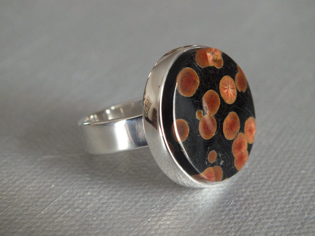 Orby Chatoyant Peanut Obsidian Handmade Sterling Silver Ring Size 8.75 ...