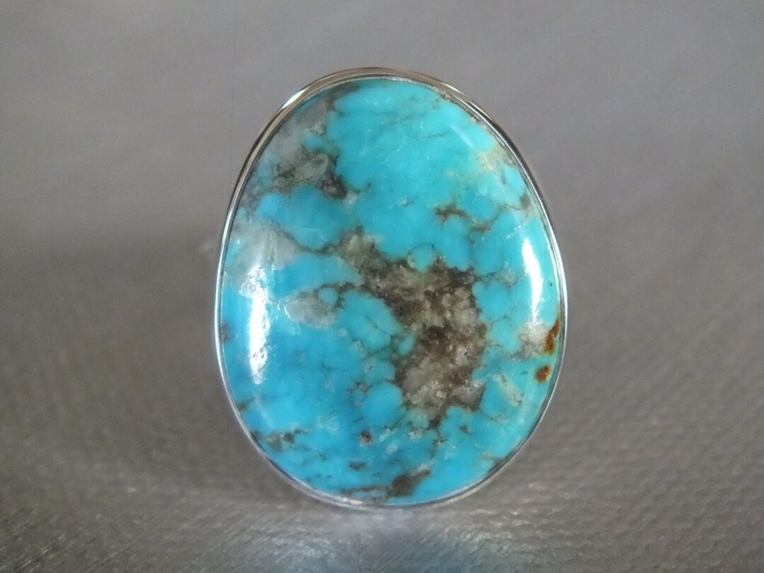 Fabulous Old Morenci Turquoise Sterling Silver Ring Size 8 Handmade ...