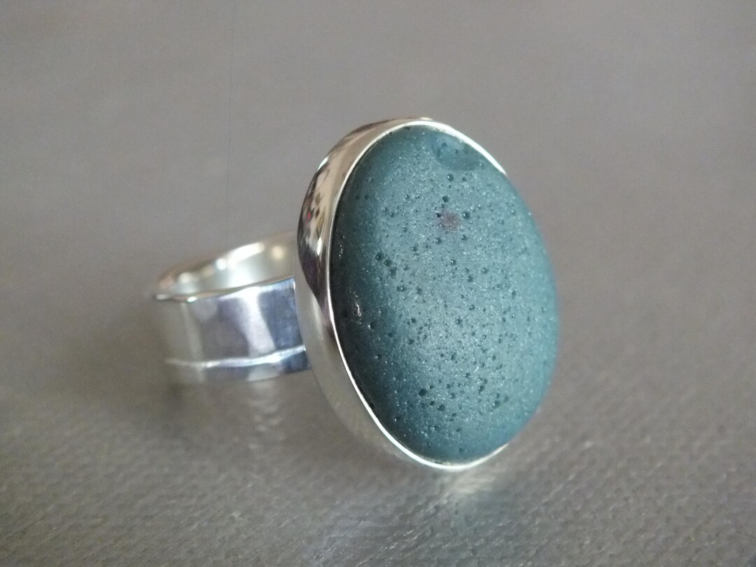 Leland Blue Sterling Silver Ring Metalsmith James Blanchard Size 8.25 ...