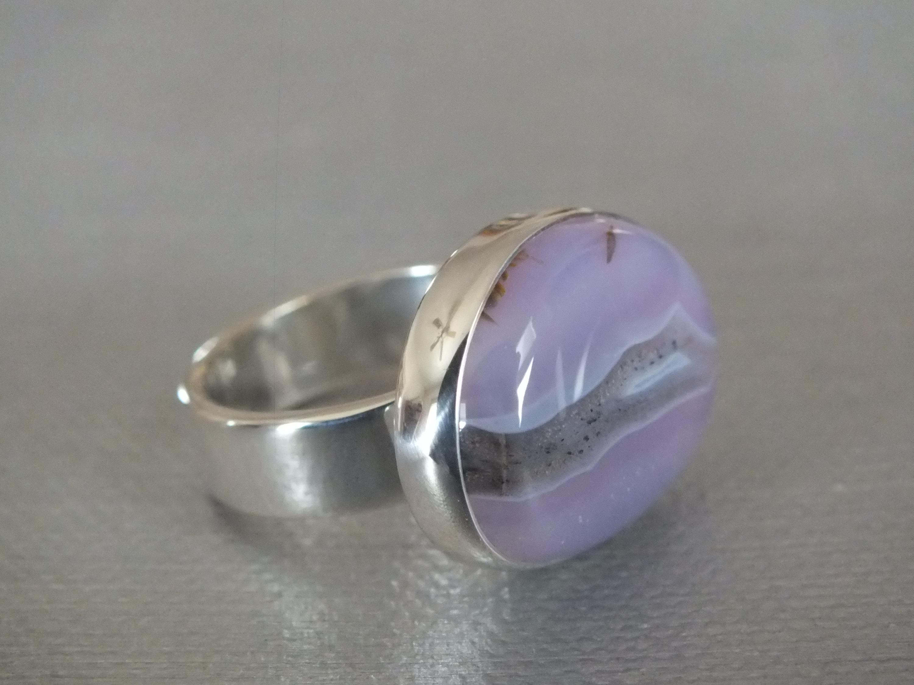 Tremendous Holley Holly Blue Agate Sterling Silver Ring Handmade ...