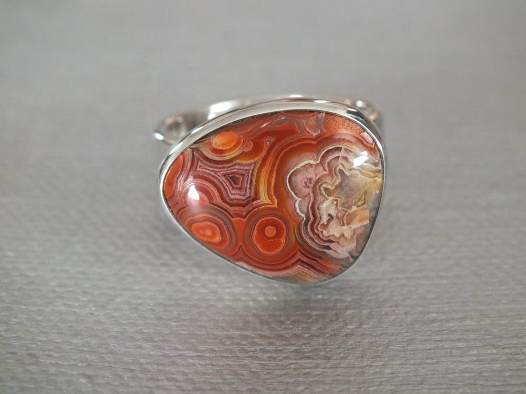 Insane Red Crazy Lace Agate Ring Sterling Silver Handmade Metalsmith ...
