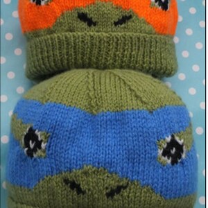 PDF Instant Digital Download Knitting Pattern - DK - Ninja Turtle Hat ...