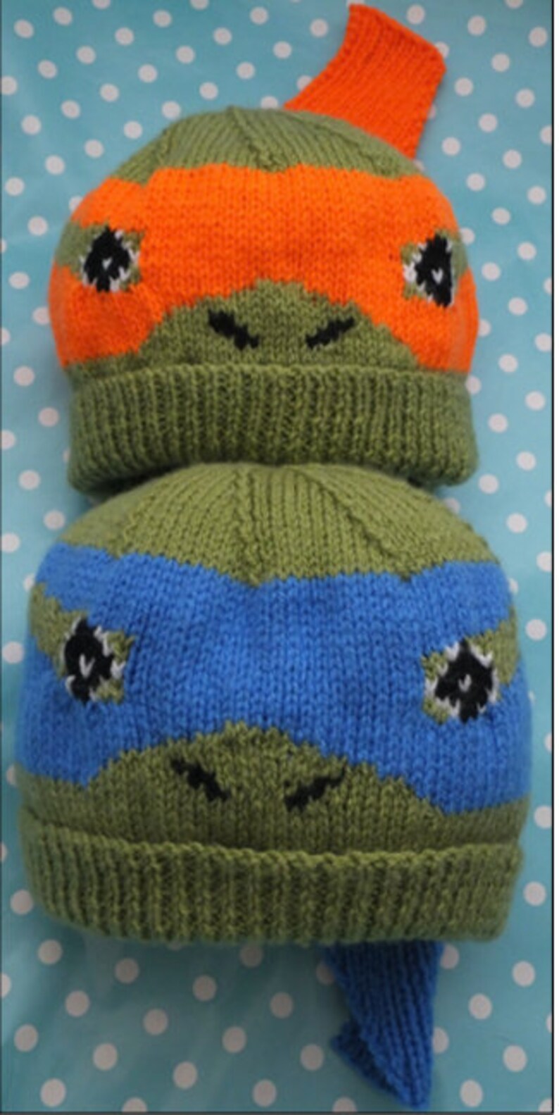 PDF Instant Digital Download Knitting Pattern - DK - Ninja Turtle Hat ...