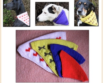 PDF Instant Digital Download Knitting Pattern DK Lacy Knotted Dog Scarf ...