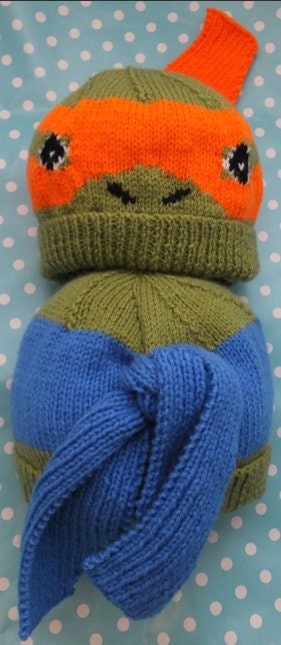 PDF Instant Digital Download Knitting Pattern - DK - Ninja Turtle Hat ...