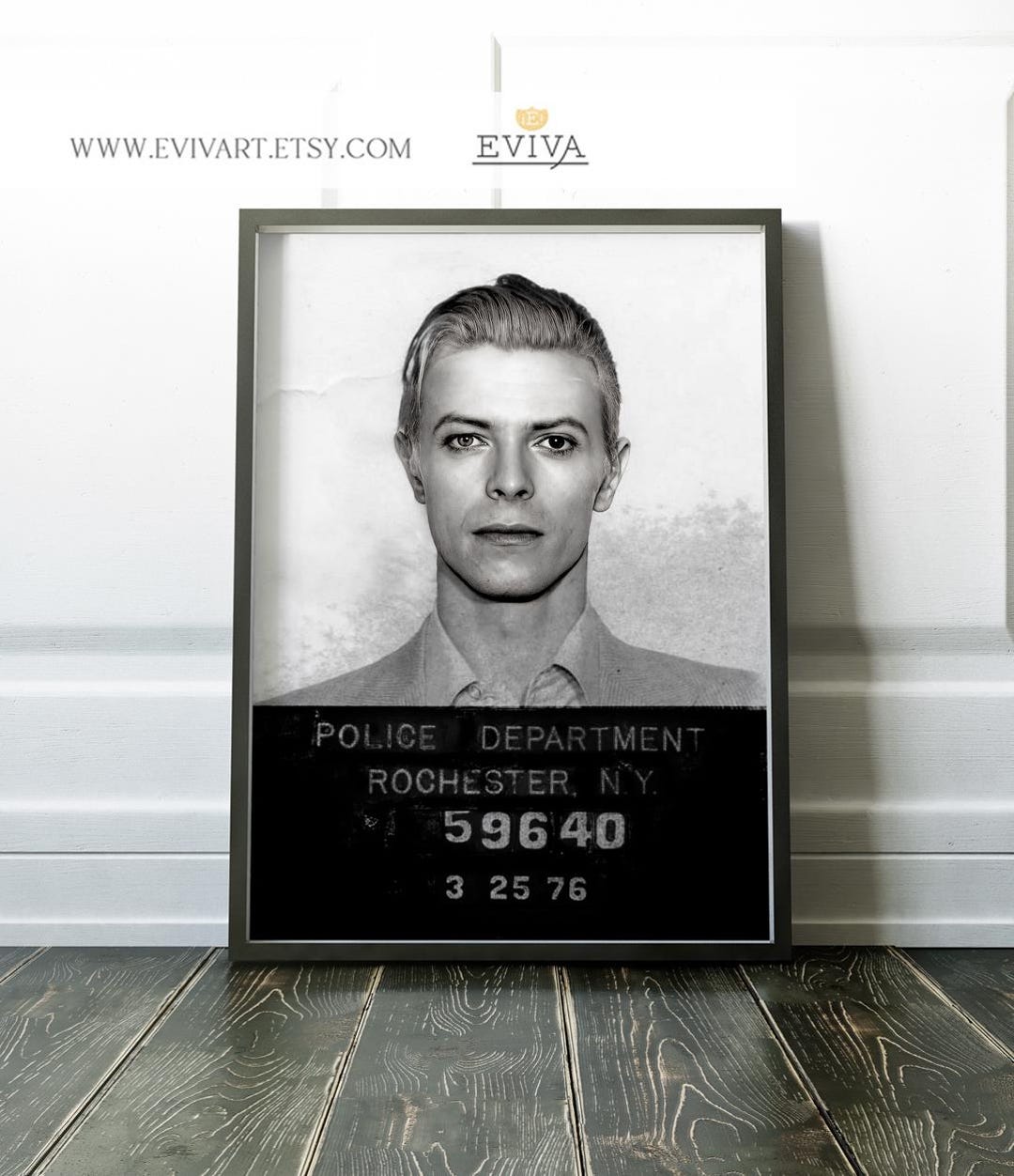David Bowie Stylish Mugshot | Wall Decor Black & White Photograph ...