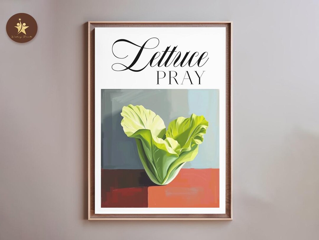 Lettuce Pray | Christian Humor Poster Print Wall Art Funny Religious ...