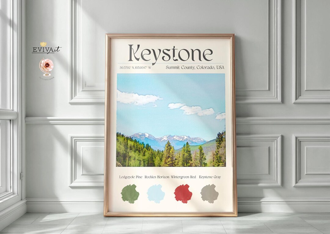 Colors of Keystone Colorado Print | Rocky Mountains Watercolor Painting ...