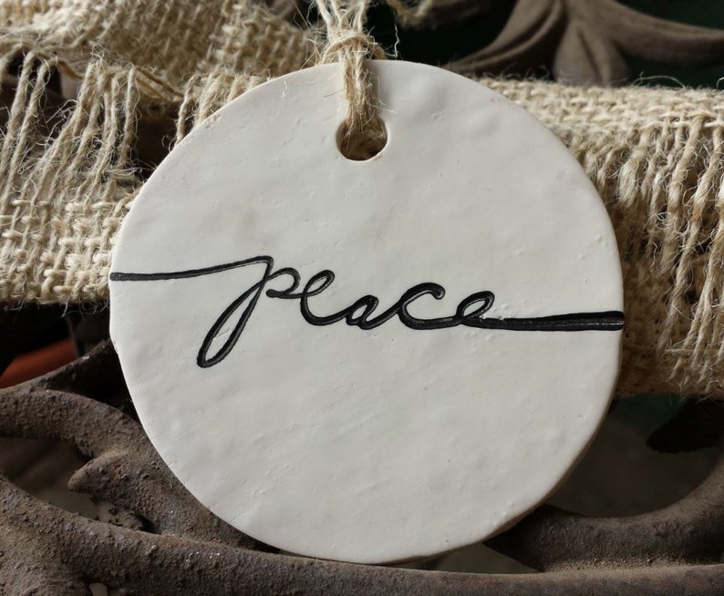 Clay Tag / Ornament - Peace - Etsy
