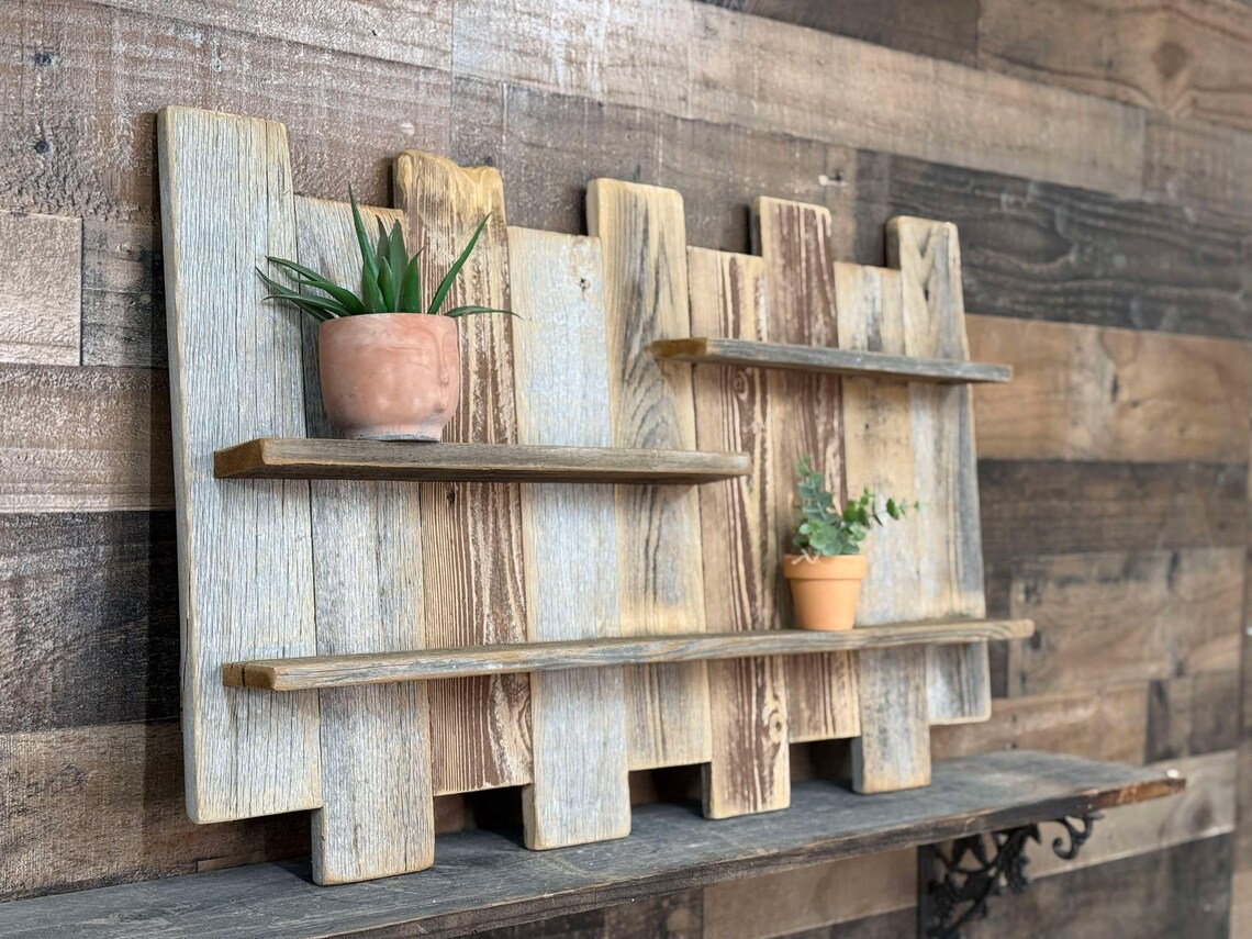 Barn Wood Shelf, Plant Shelf, Rustic Wall Shelf, Knick Knack Shelf ...