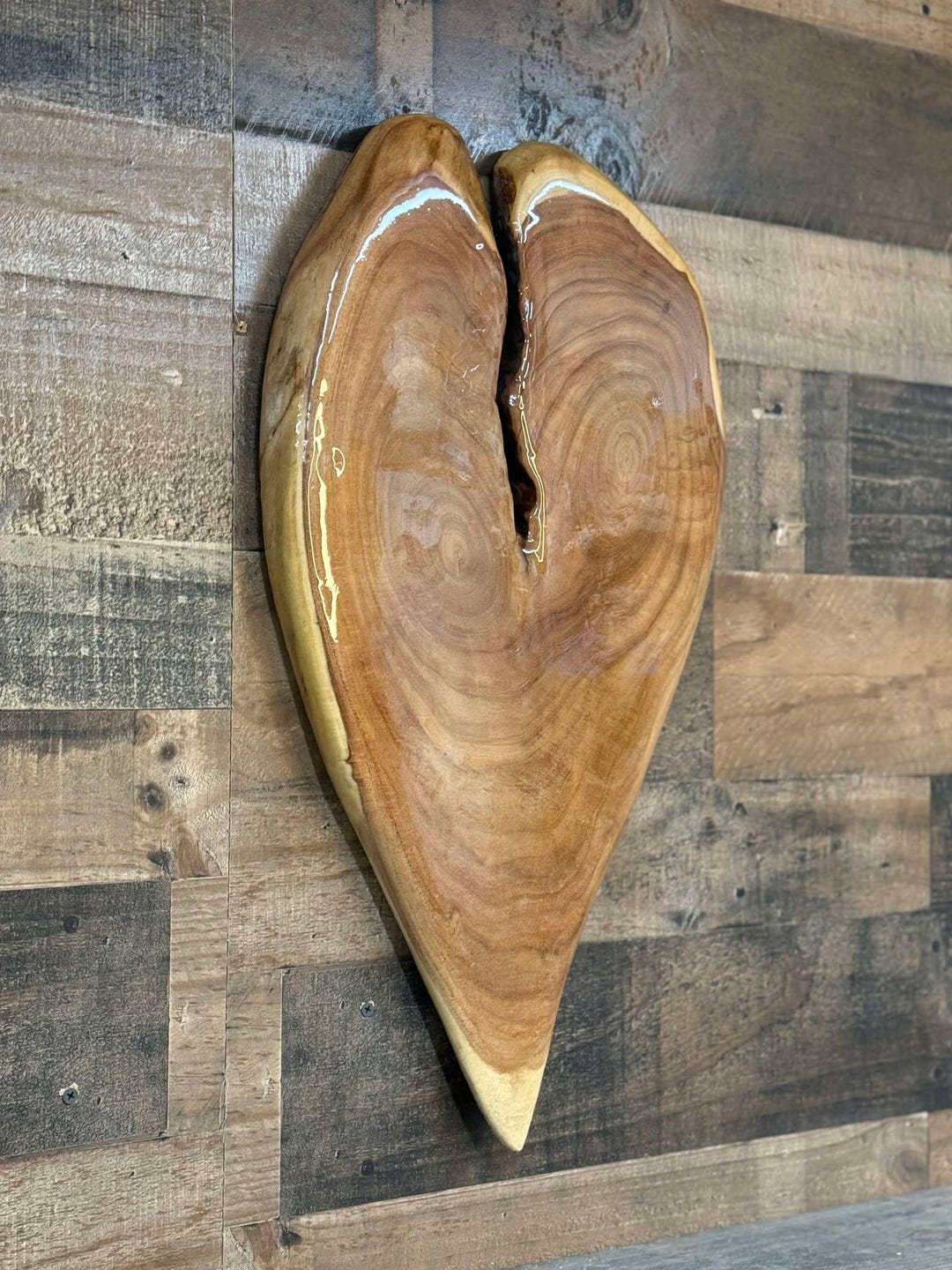Huge Wooden Heart, Carved Heart, Wooden Heart, Mended Heart, Epoxy ...