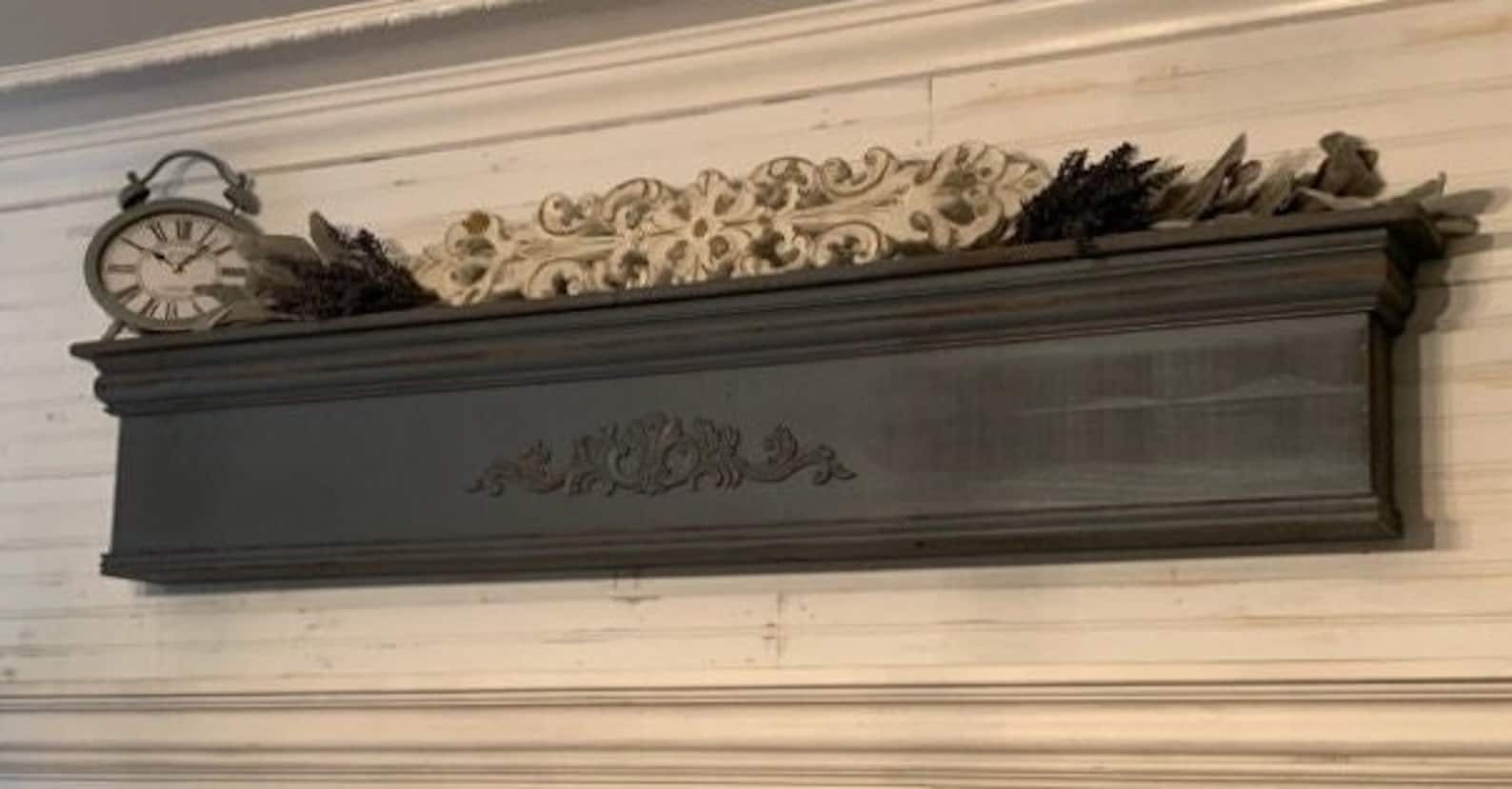 Large Mantel Shelf Primitive Mantle Shelfdistressed Mantle - Etsy