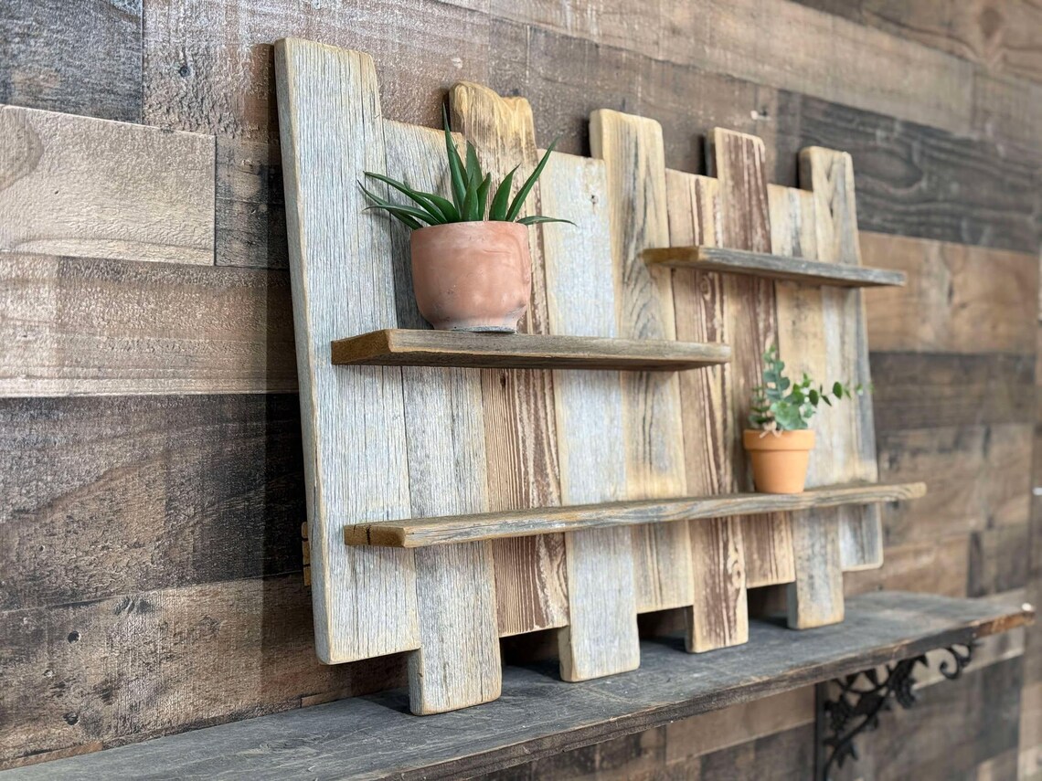 Barn Wood Shelf, Plant Shelf, Rustic Wall Shelf, Knick Knack Shelf ...