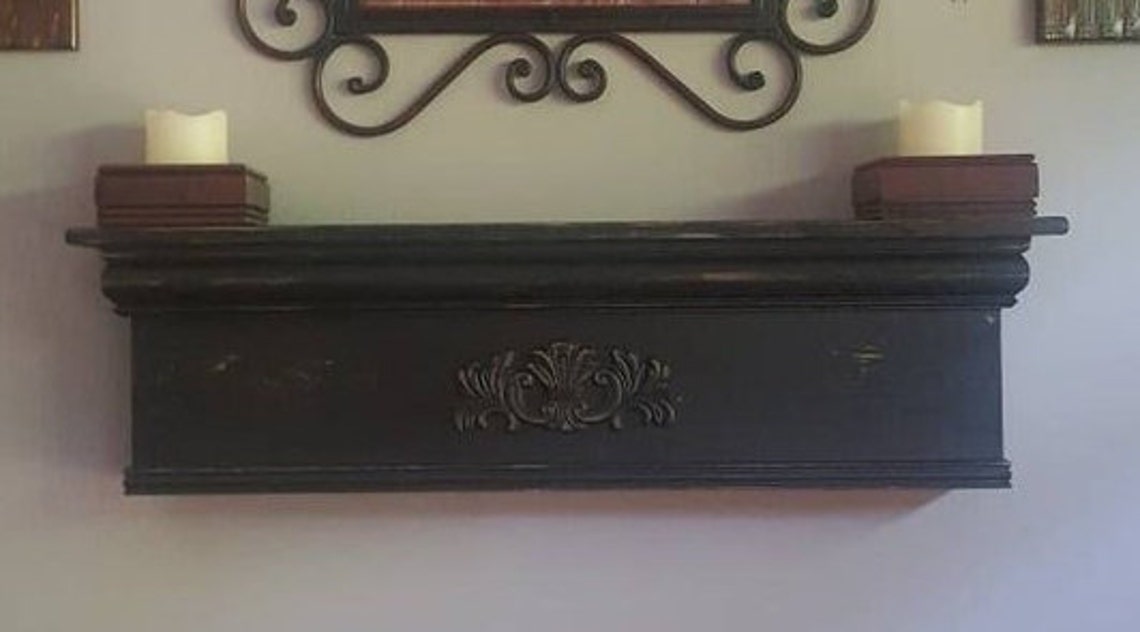 Large Mantel Shelf Primitive Mantle Shelfdistressed Mantle - Etsy