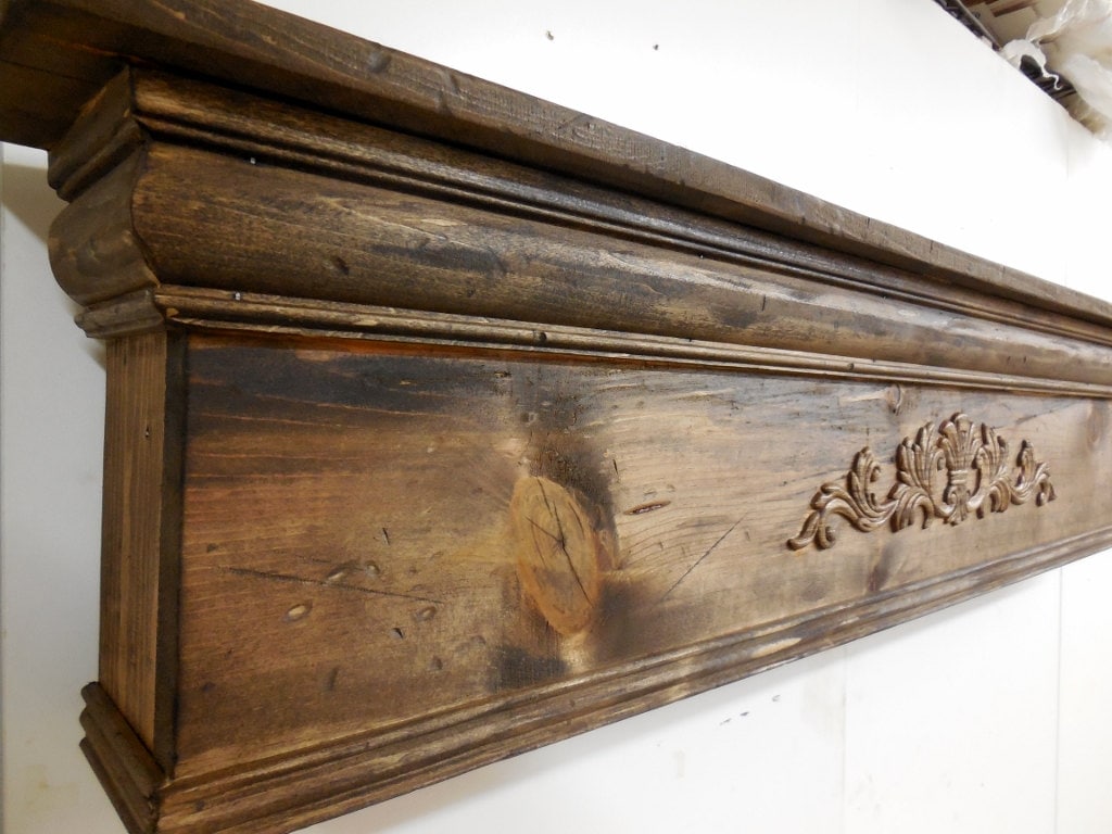 Large Mantel Shelf, Primitive Mantle Shelf,fireplace Mantel,shabby ...