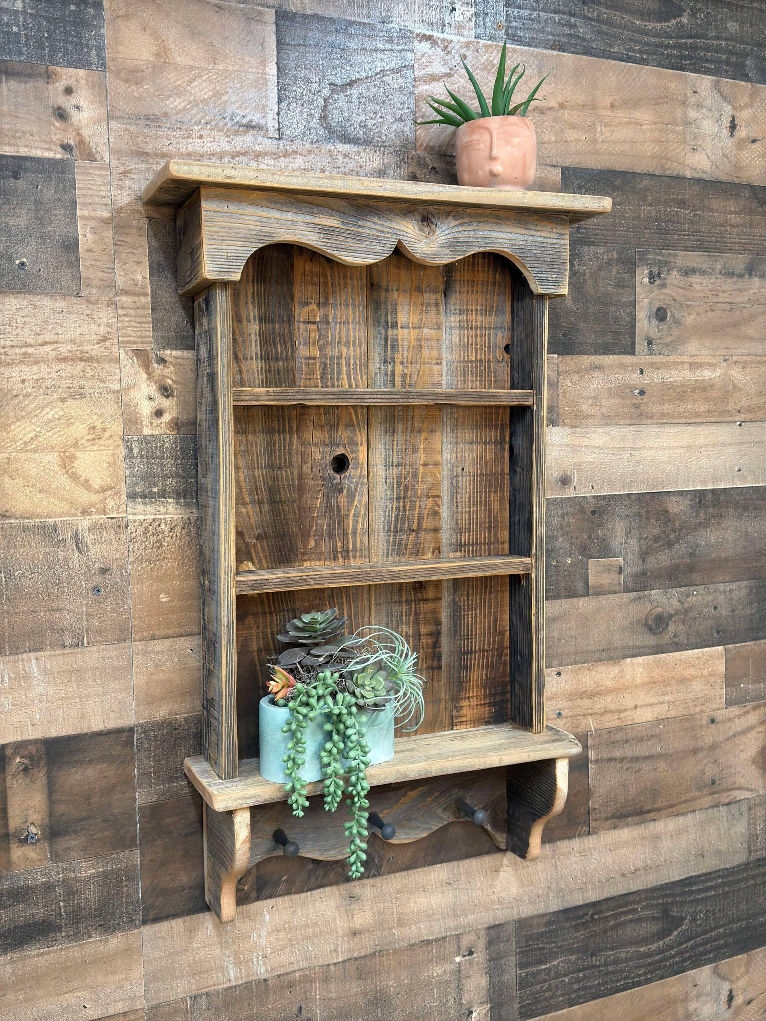 Primitive Wall Shelf, Antique Wall Shelf, Barn Wood Shelf, Shaker Peg ...