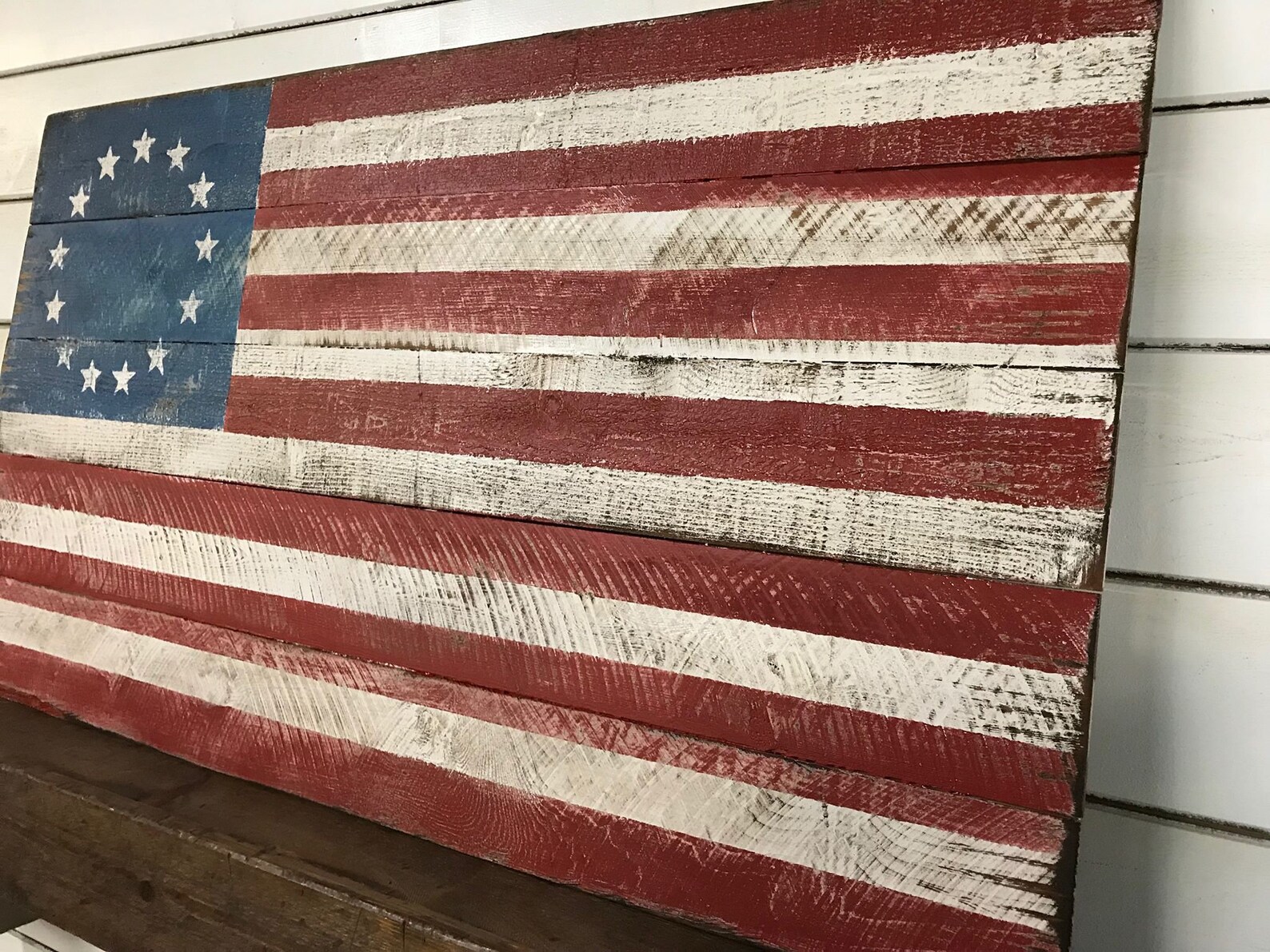 Primitive Flag Americana Flag Barnwood Style Flag | Etsy