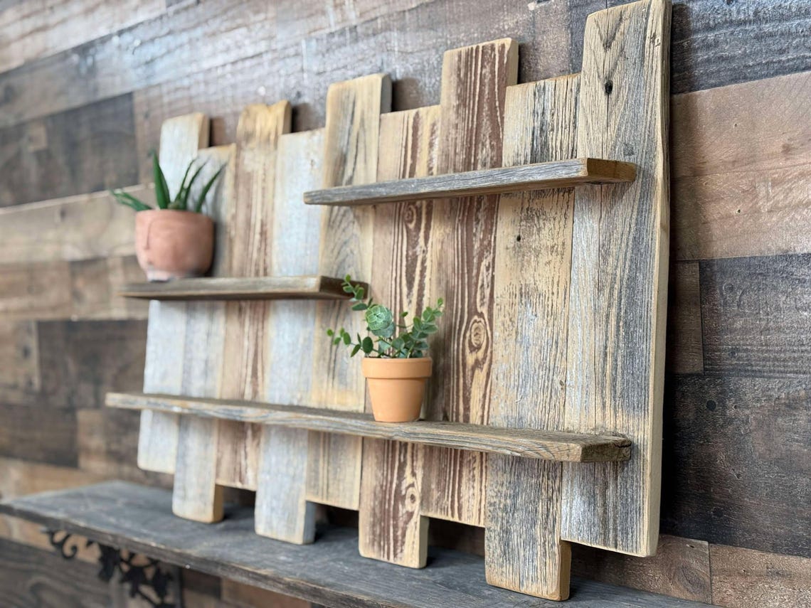 Barn Wood Shelf, Plant Shelf, Rustic Wall Shelf, Knick Knack Shelf ...