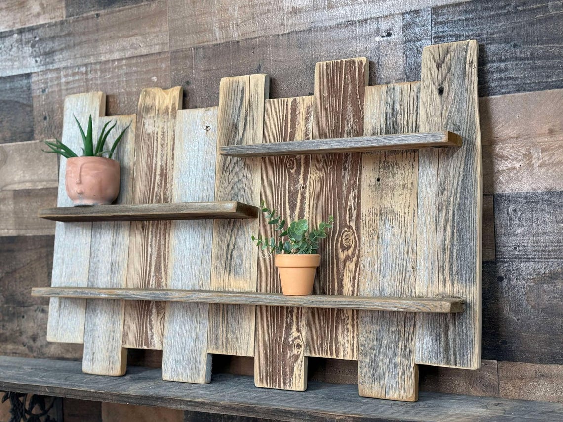Barn Wood Shelf, Plant Shelf, Rustic Wall Shelf, Knick Knack Shelf ...