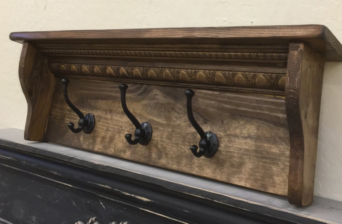 French Country Coat Rack Primitive Coat Rack Rustic Towel | Etsy