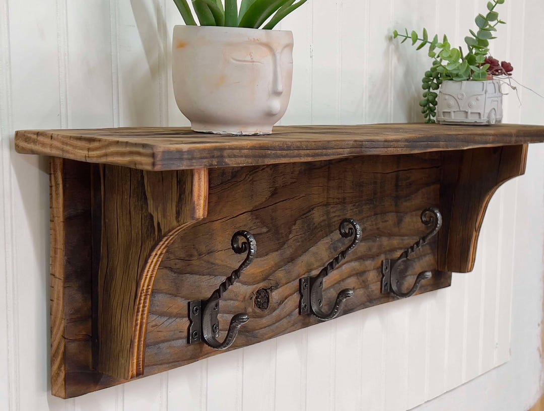 Barn Wood Coat Rack, Rustic Coat Rack, Hall Tree, Barnwood Hat Rack ...