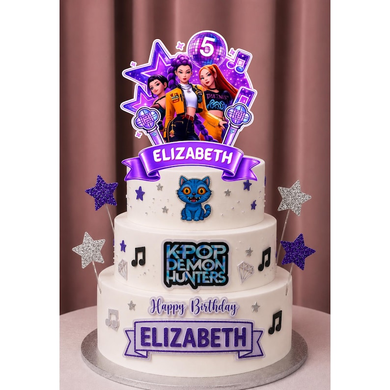 Kpop Demon Hunters Cake Topper | Huntrix Cake Topper PNG | Editable ...