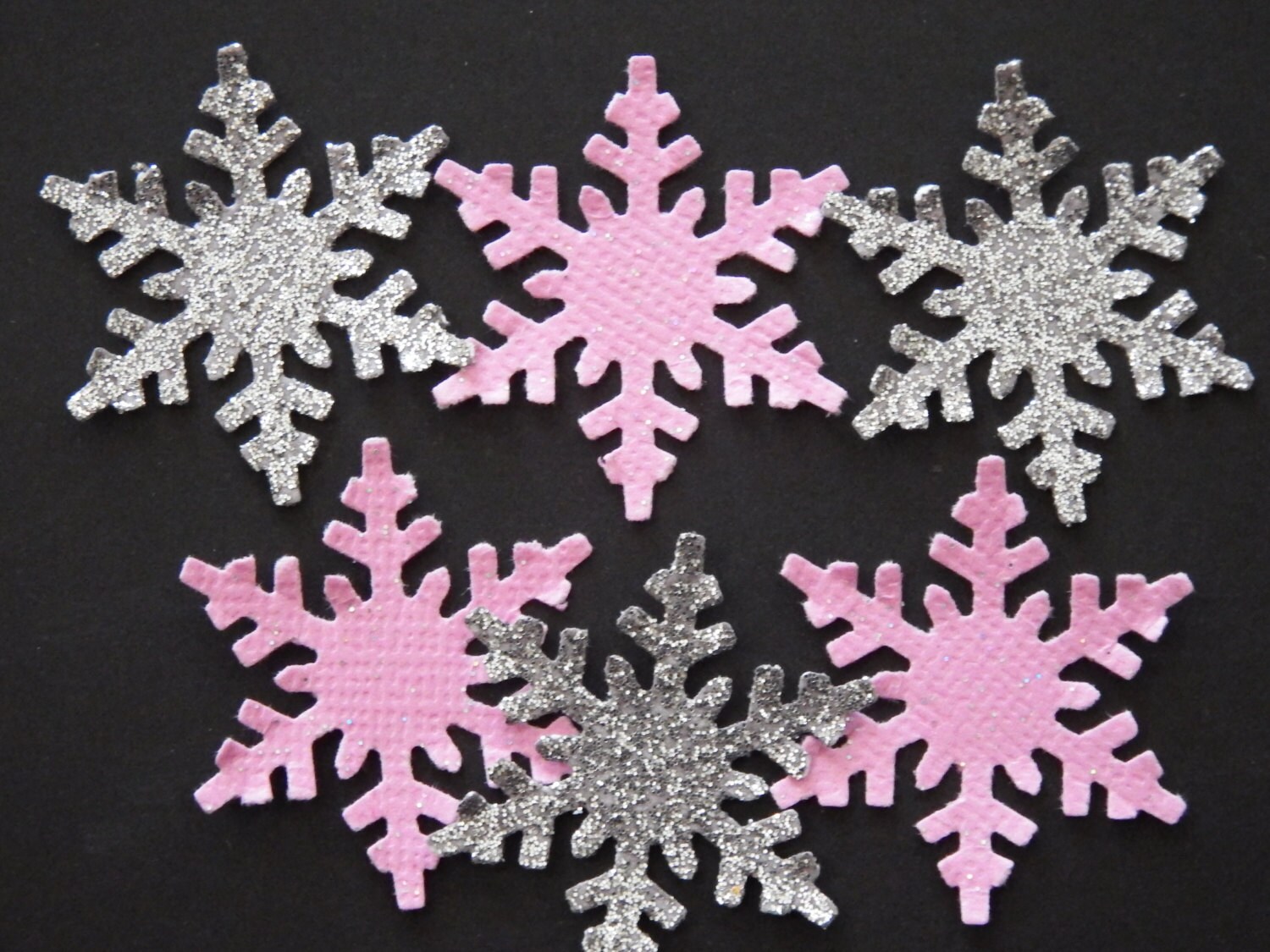 Pink Sparkly Snowflakes