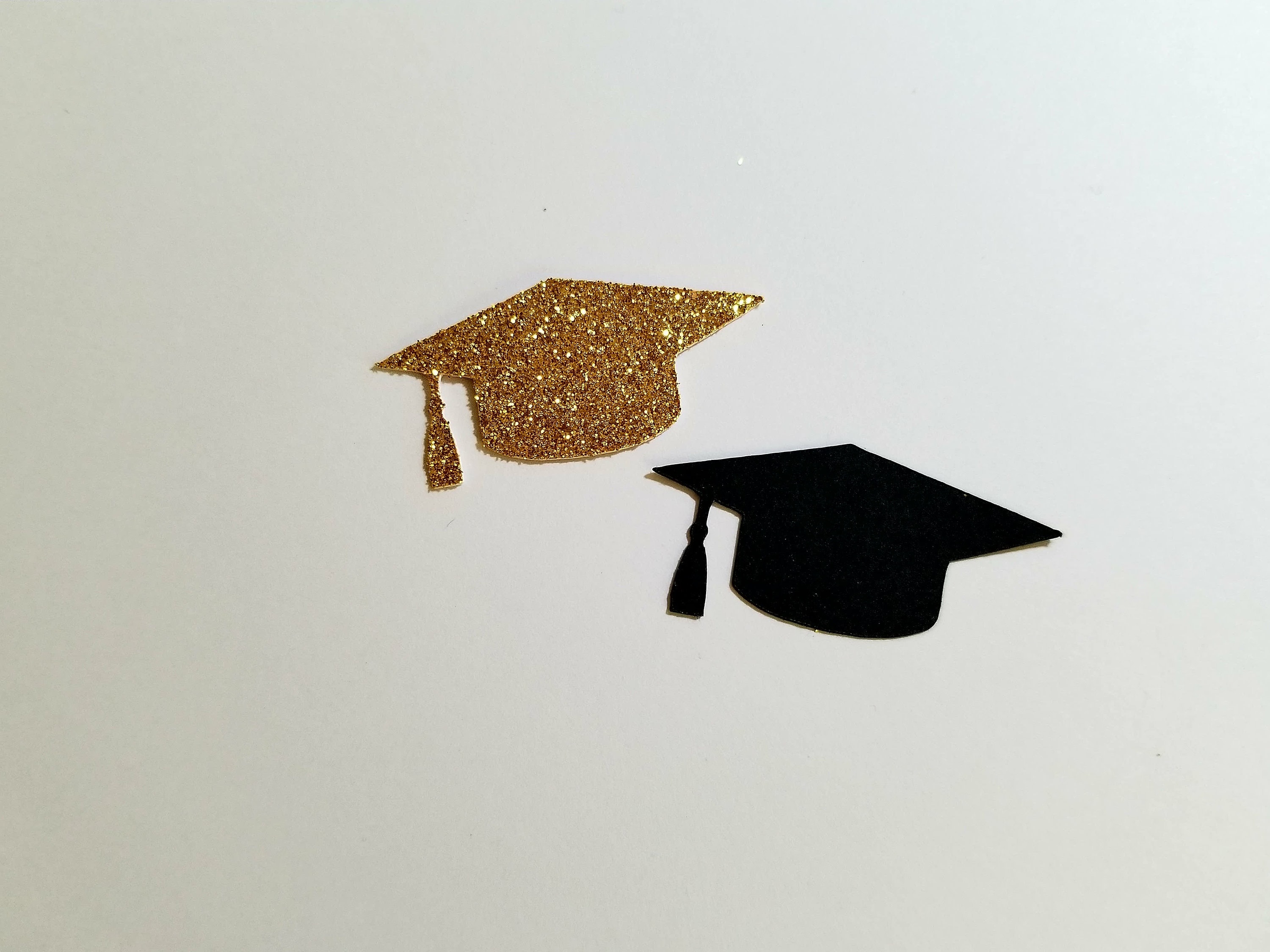 50 Gold Glitter and Black Graduation Cap Confettigraduation - Etsy Canada