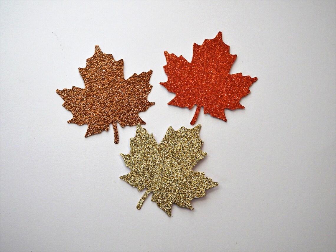 25 Large Glitter Maple Leavesconfettiinvitationsfall Theme - Etsy