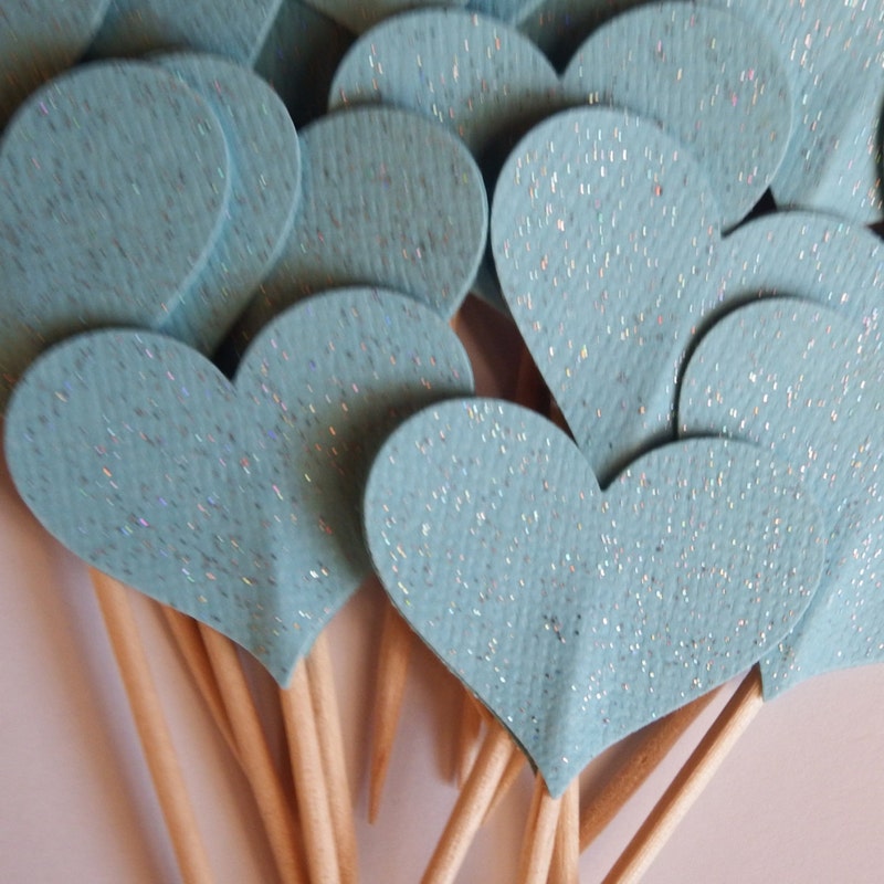 Blue Cupcake Toppers - Etsy