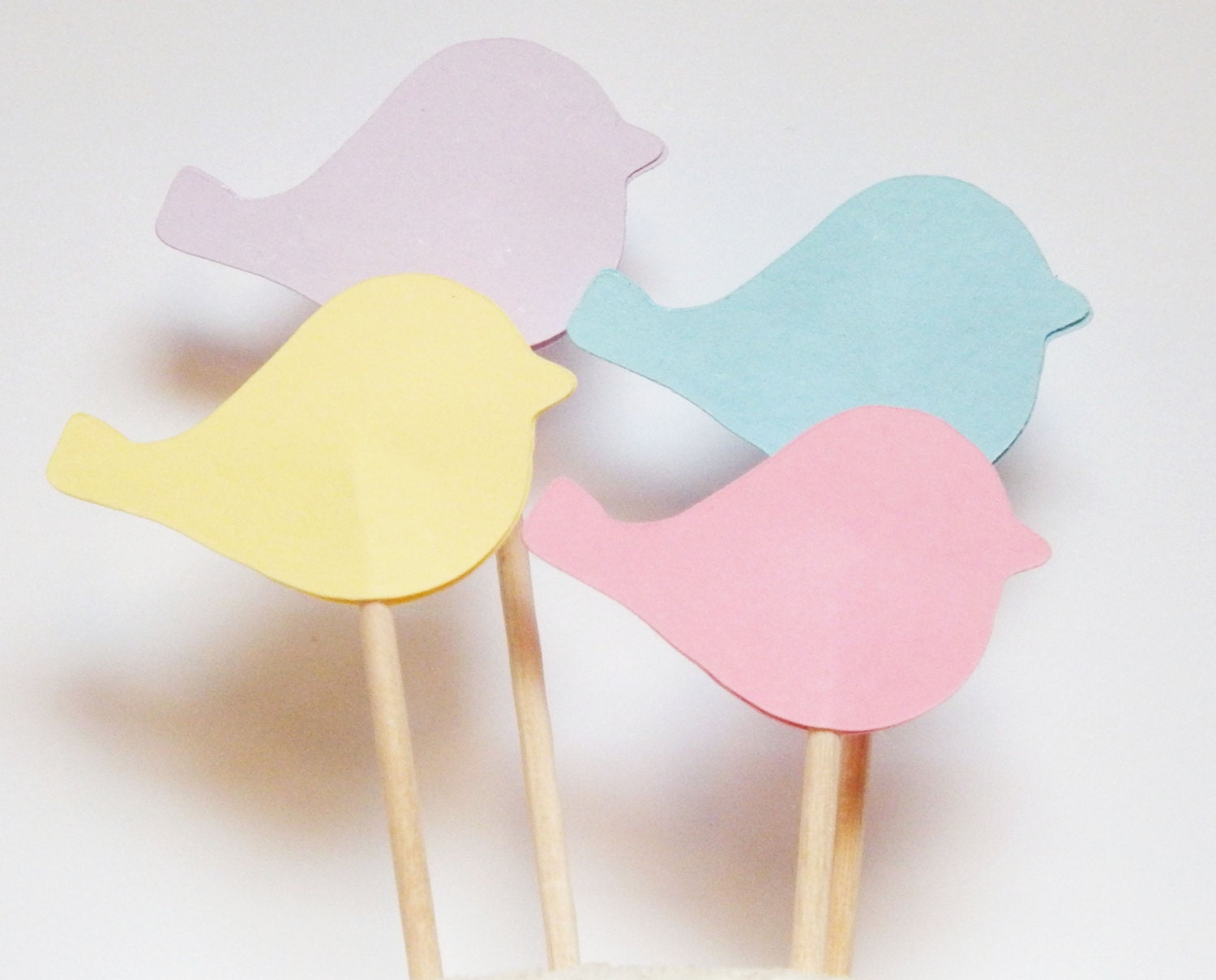 Bird Cupcake Toppersbaby Showerbirthdayeastergender - Etsy