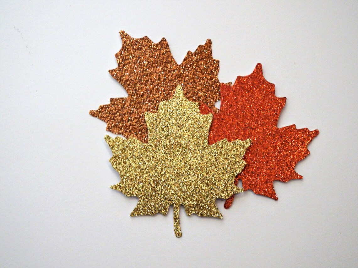25 Large Glitter Maple Leavesconfettiinvitationsfall Theme - Etsy