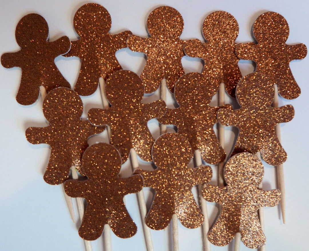 Gingerbread Cupcake Toppers, Food Picks ,party Picks, Holiday Accents ...