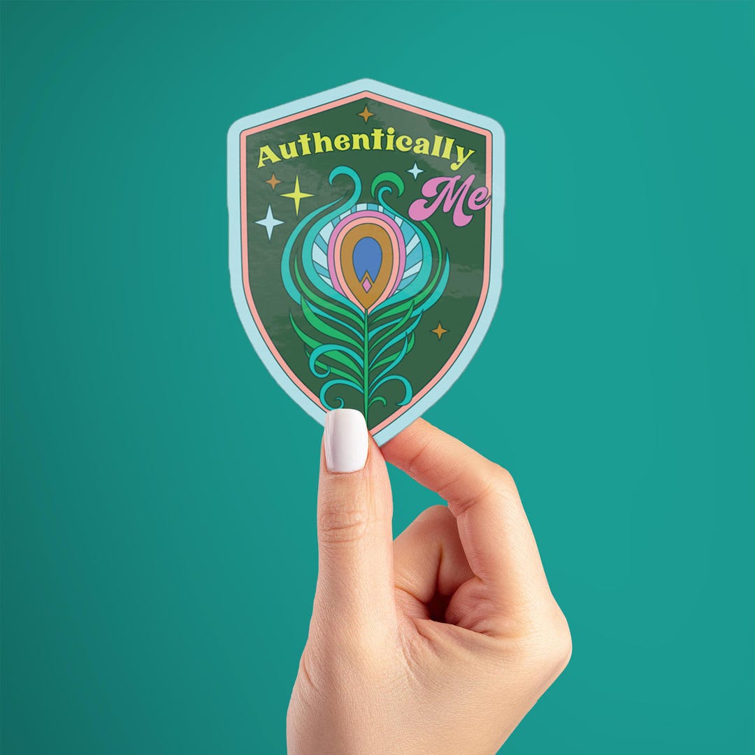 Authentically Me Sticker, Peacock Feather - Etsy
