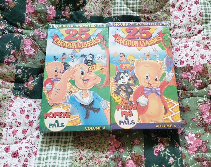 2 VHS Tapes-50 Cartoon Classics-vol 3-vol 4-6 Hours of Vintage ...