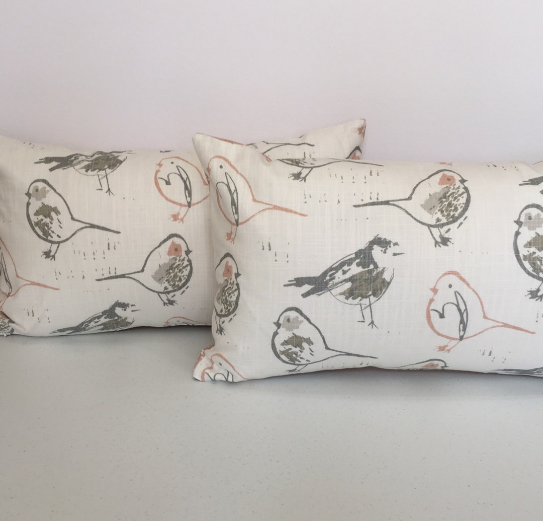 Blush Bird Pillow Cover - Etsy