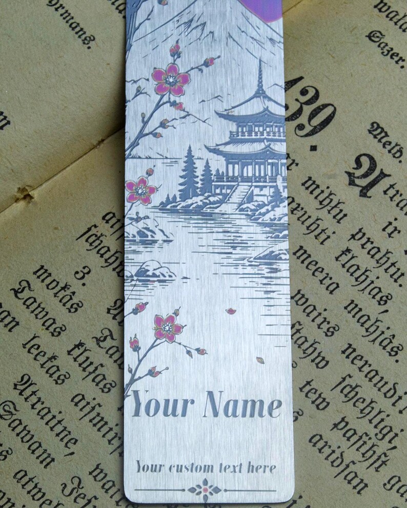 Personalized Metal Japanese Cherry Blossom Bookmark - Etsy Australia