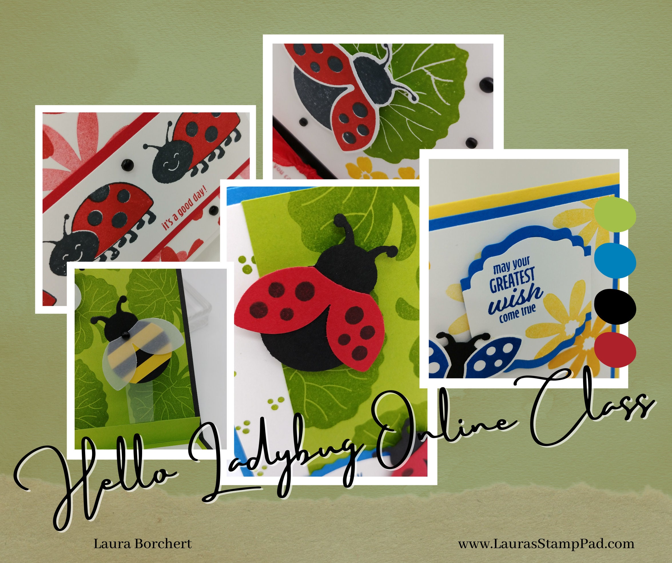 Hello Ladybug Card Tutorial PDF Only - Etsy