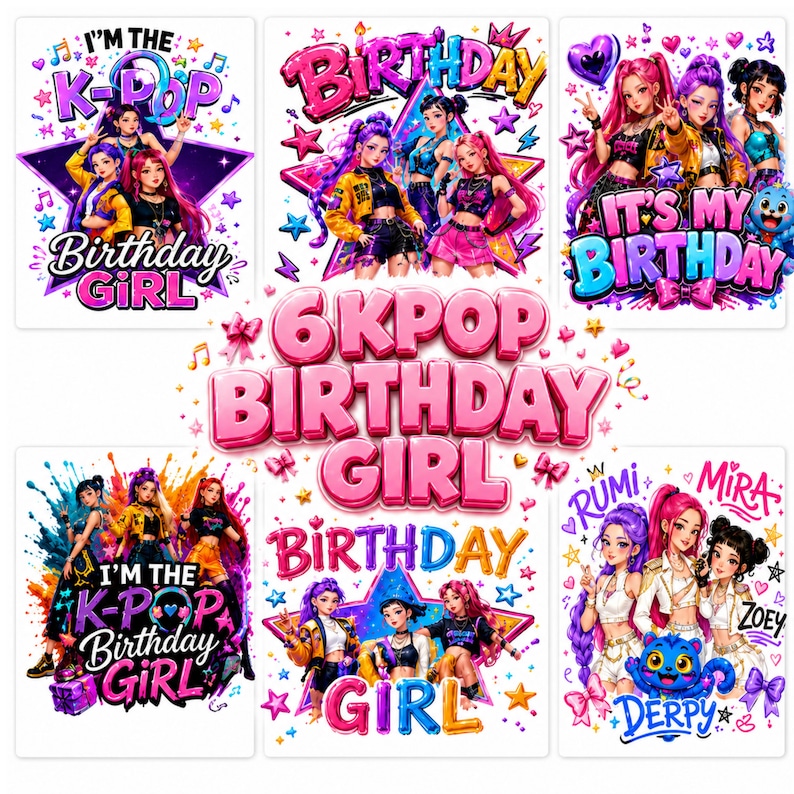 Kpop Birthday Girl PNG, Anime Idol Design, Cricut Sublimation (digital ...