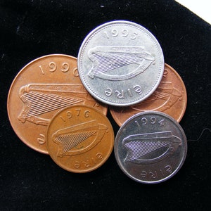 Gift Bag of 5 Authentic Irish Decimal Animal Coins in A Plush Velvet ...