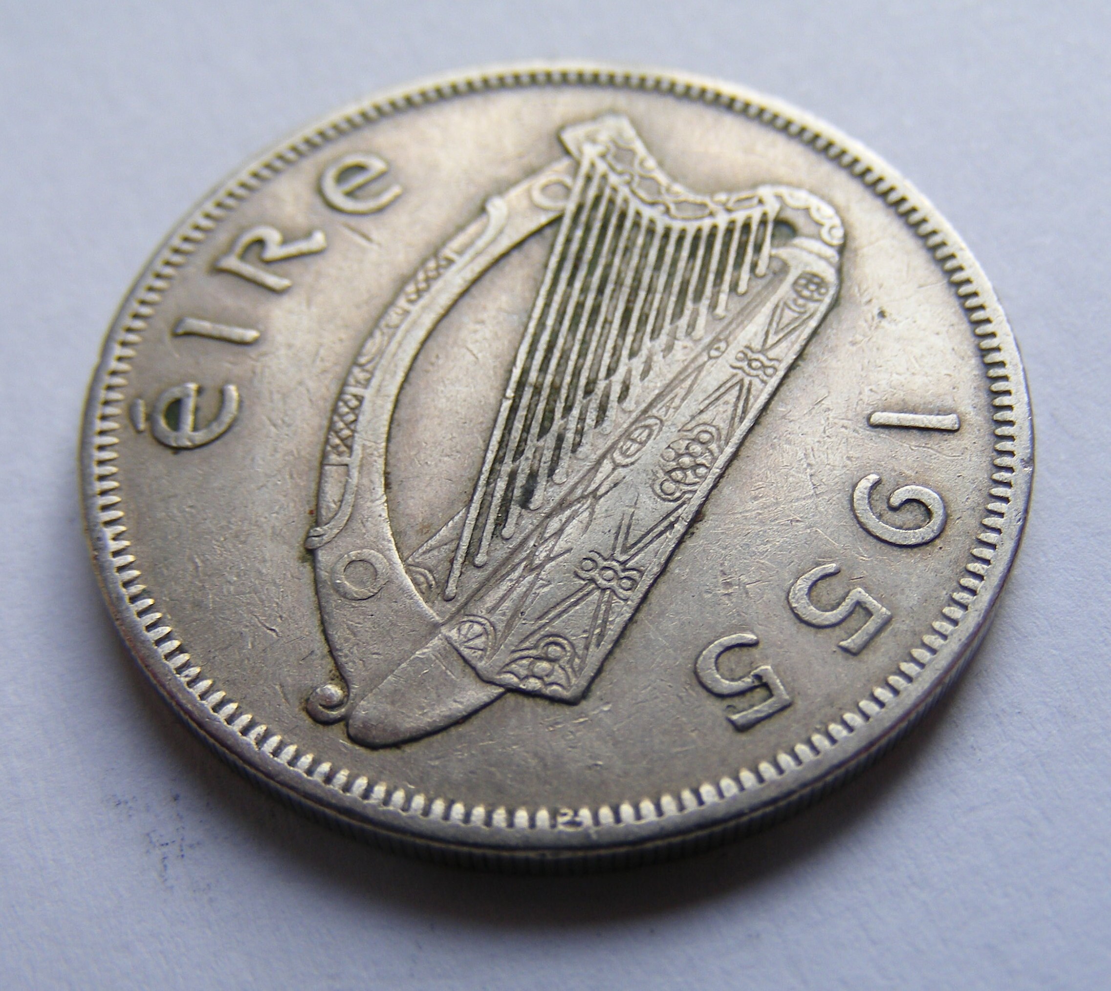 1955 Irish Half Crown Coin Old Vintage Ireland 1/2c Horse Harp - Etsy