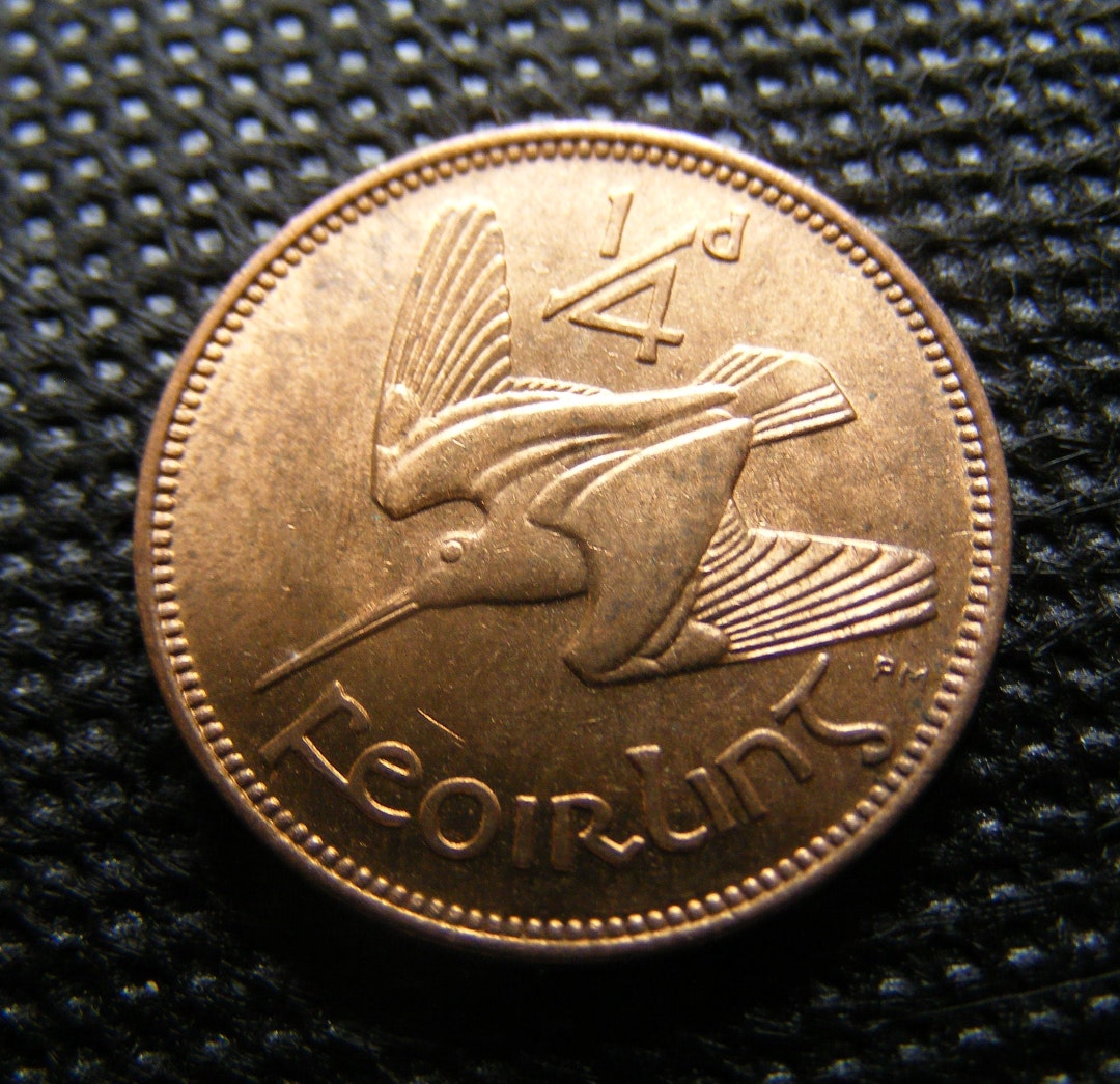 1953 Ireland Farthing Coin Old Irish 1/4d Scarce High Grade Mint Luster ...