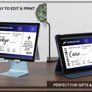 Editable Boarding Pass Template, Surprise Trip Ticket, Vacation Reveal ...